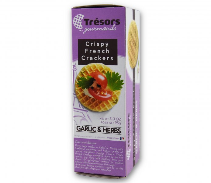 Peacock Cheese - Tresors Gourmands Crispy Garlic & Herbs Crackers